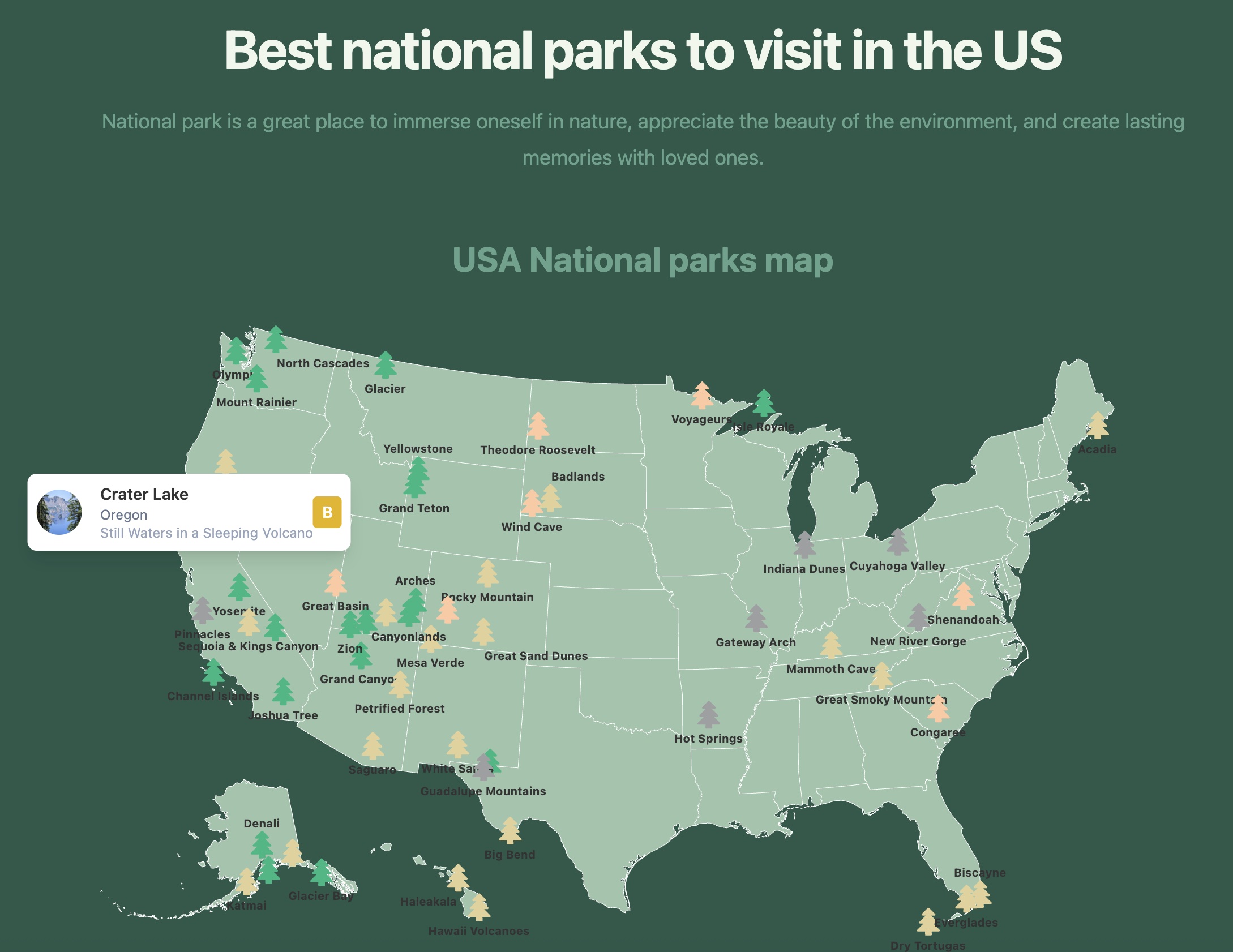 National parks map
